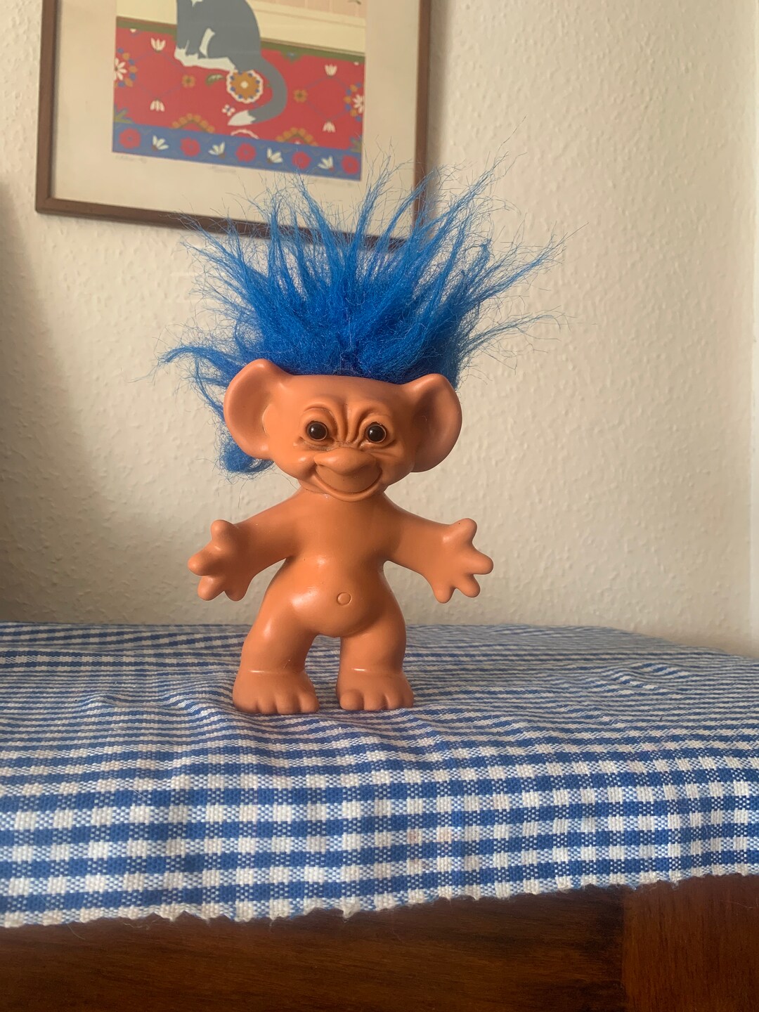 Vintage, 1980s, Wishnik, Uneedadoll, Blue Hair, Troll, Doll, Figure ...