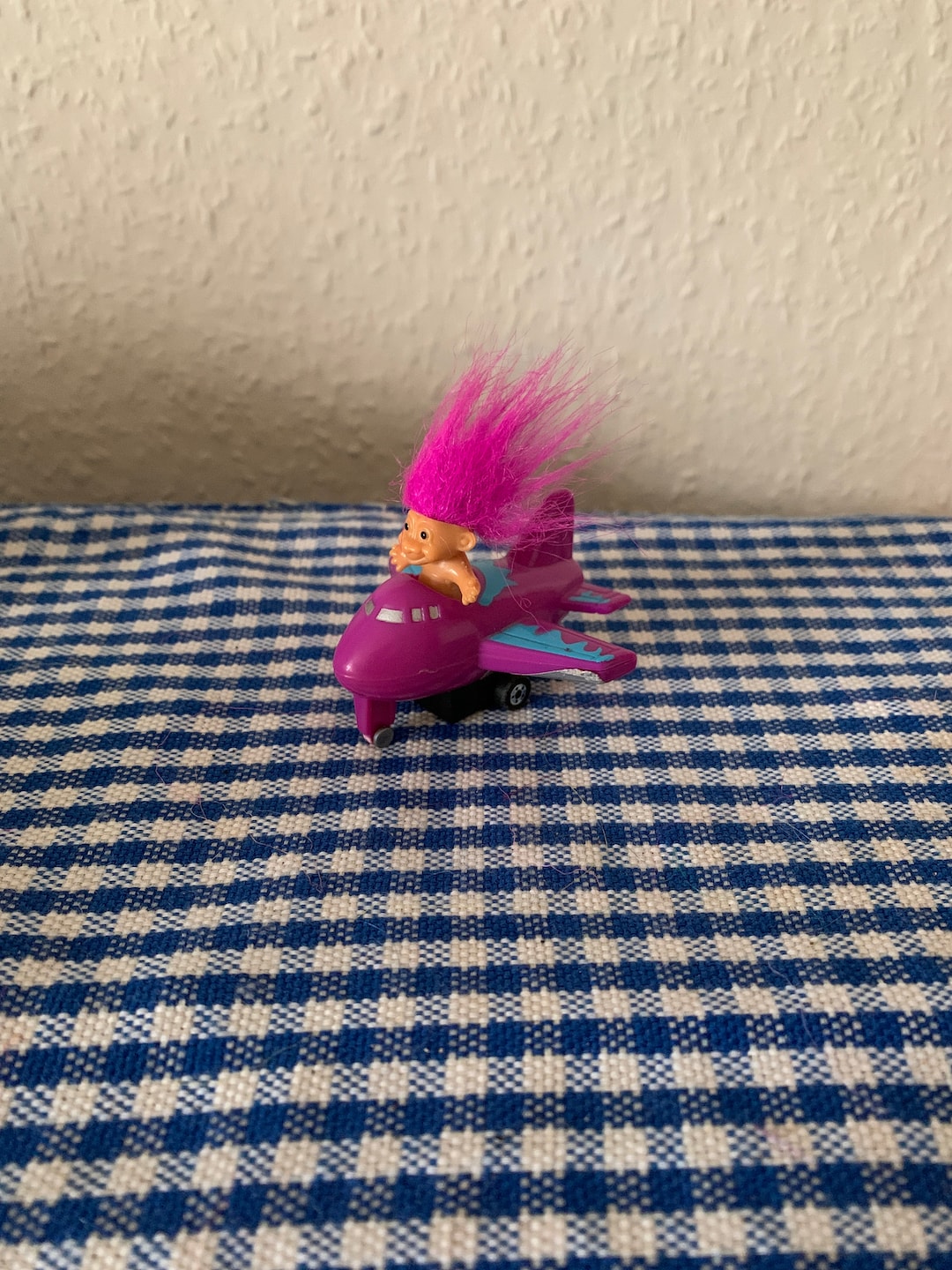 Vintage, Russ, Pink Hair, Troll, Doll, Figure, In, Wind Up, Aeroplane ...