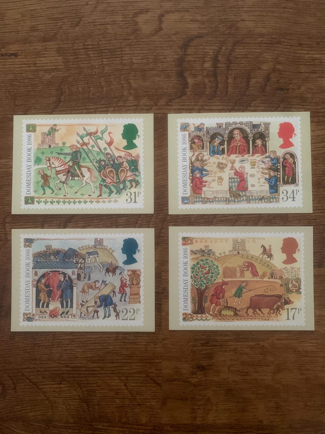 Set of Four, Vintage, 1986, Medieval Life, Royal Mail, Commemorative ...