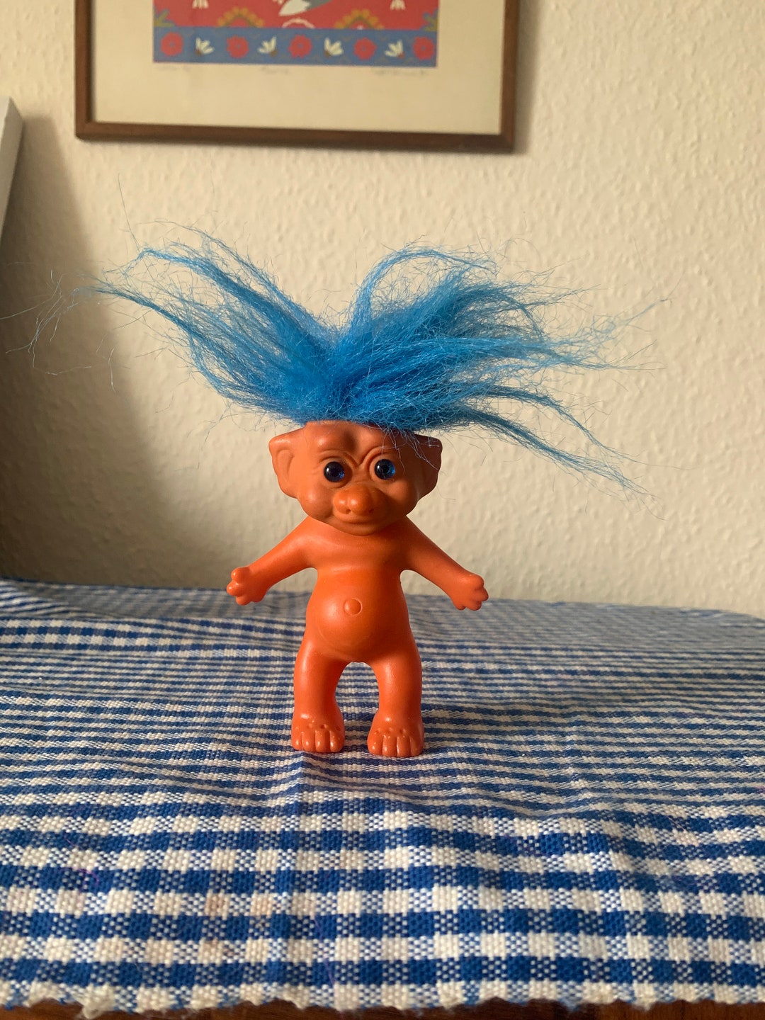 Vintage, PMS, Korean, Blue Hair, Troll, Doll, Figure, Decoration ...