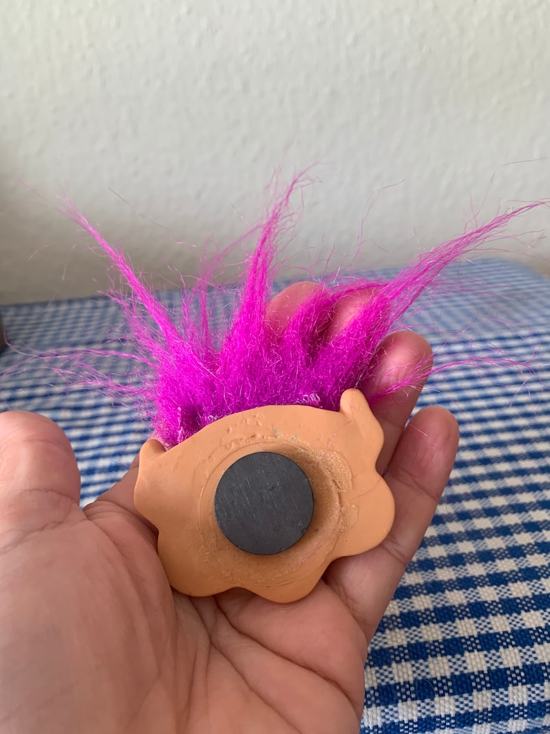 Rare, Vintage, 1980s, 1990s, Pink Hair, Plastic, Troll, Face, Fridge ...