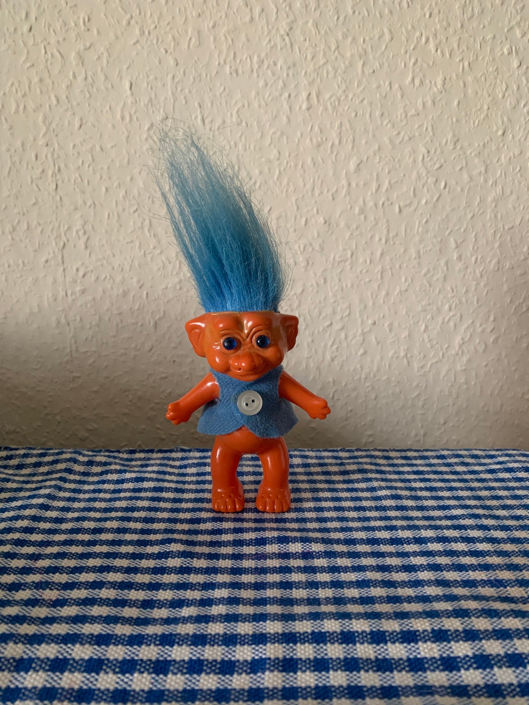 Vintage, Korean, Blue Hair, Troll, Doll, Figure, Hanging, Decoration ...