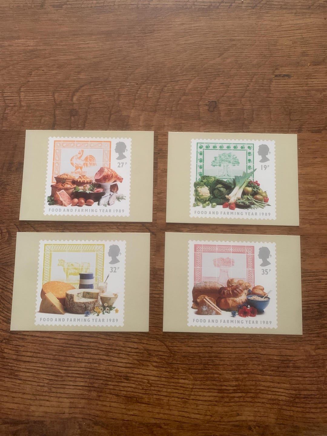 Set of Four, Vintage, 1989, Food and Farming Year, Royal Mail ...