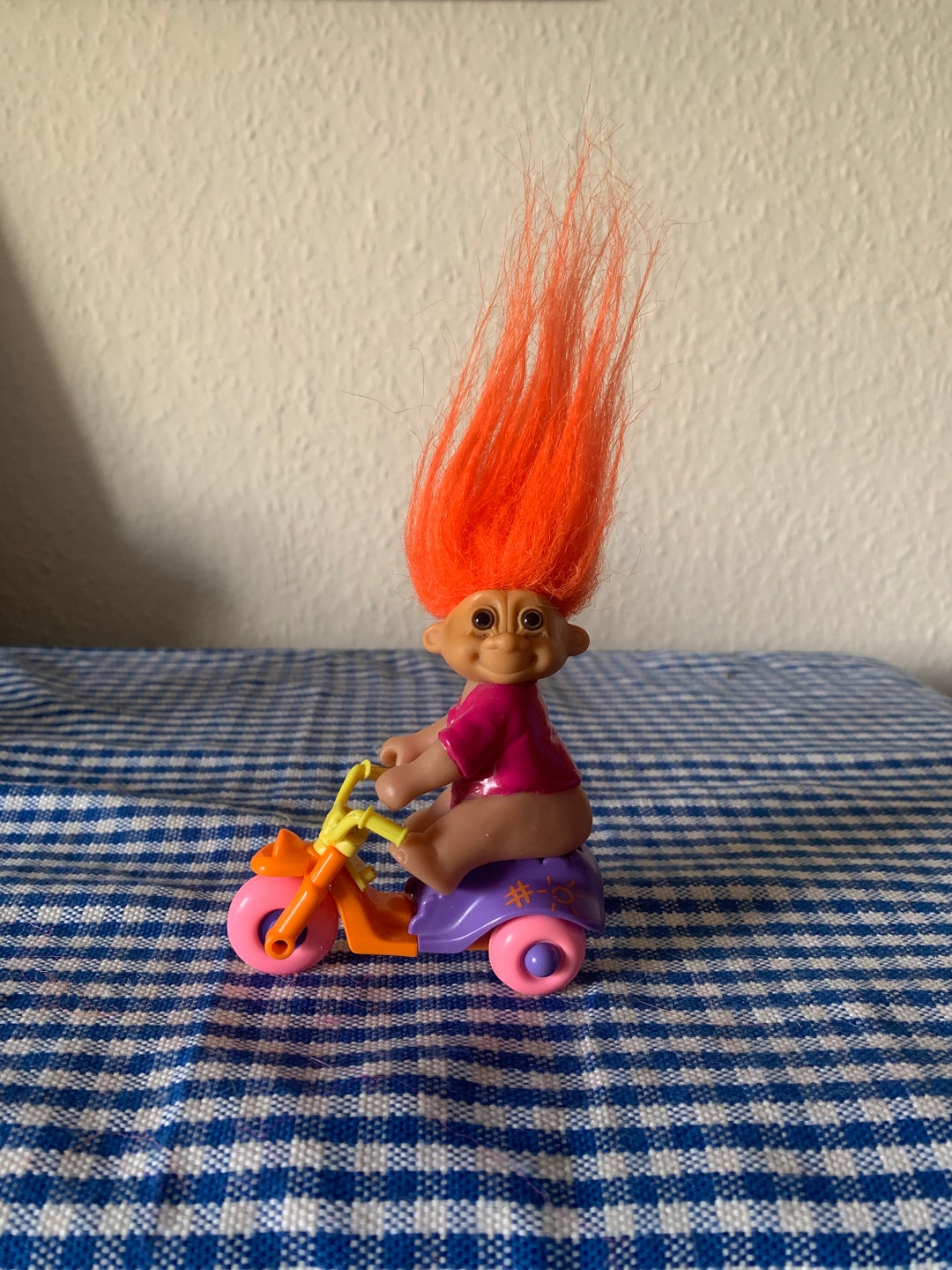 Rare, Vintage, 1980s, 1990s, Orange Hair, Troll, Doll, Figure, on Trike ...