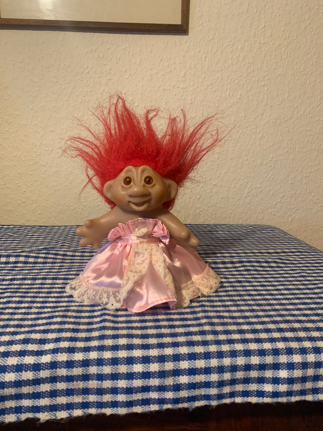 Vintage, 1986, 1980s, DAM, Red Hair, Troll, Doll, Figure, In, Pink ...