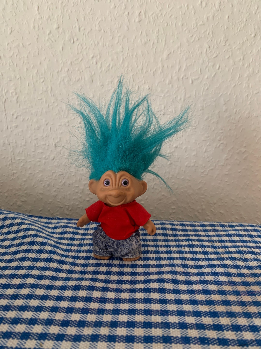 Vintage, 1980s, 1990s, Small, Turquoise Hair, Troll, Doll, Figure, In ...