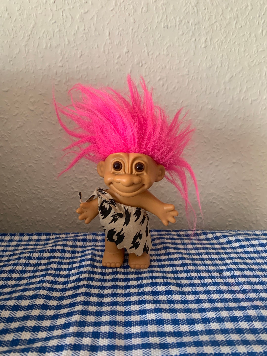 Vintage, Russ, Pink Hair, Caveman, Prehistoric, Troll, Doll, Figure, In ...