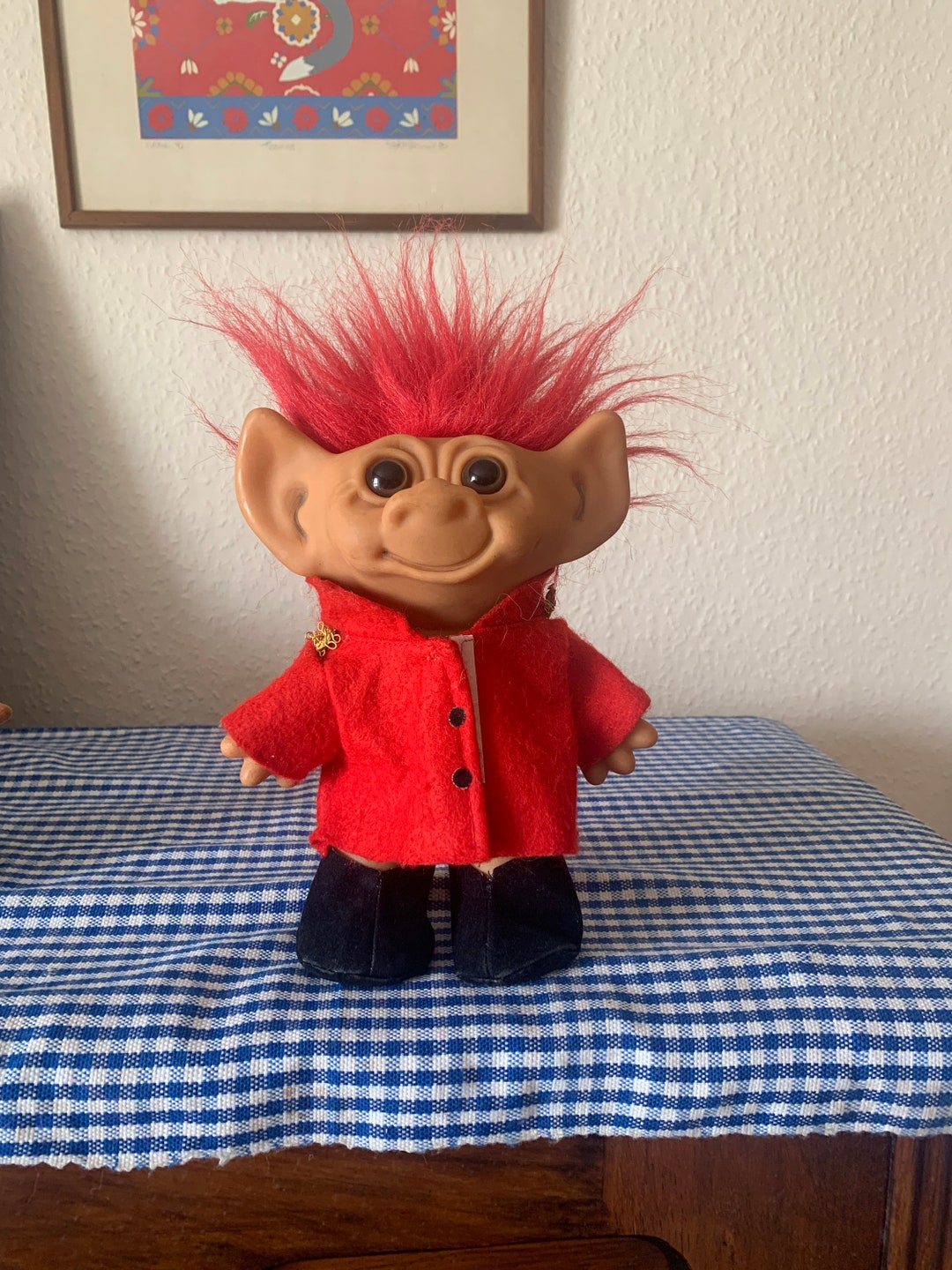 Vintage, Large, Wishnik, Uneedadoll, Red Hair, Troll, Doll, Figure, in ...