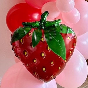 20" Strawberry Mylar Balloon: Berry First Birthday Party Decor - Etsy