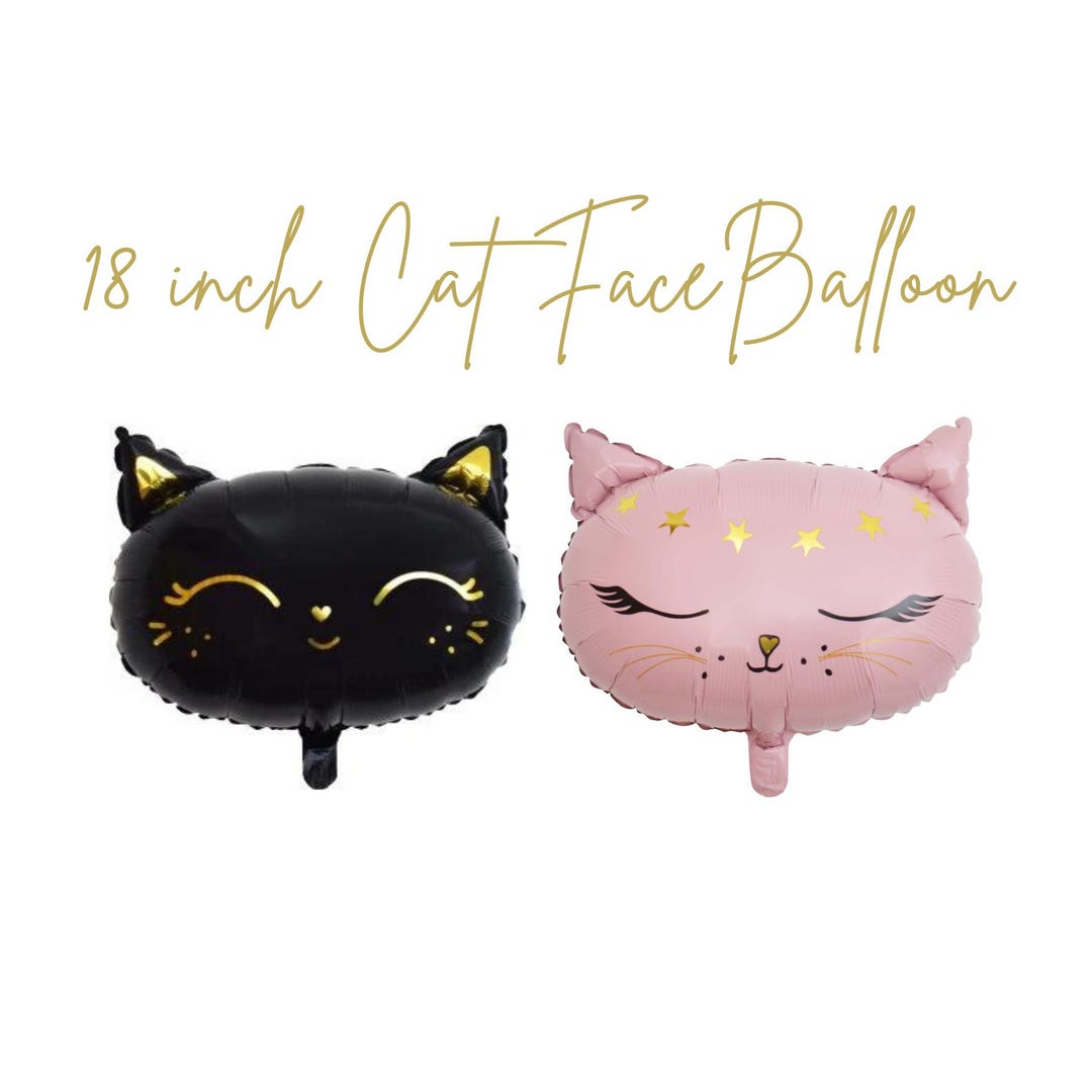 Cat Face Balloon~cat Party Decor~pink Kitty Party~black Cat Balloon ...