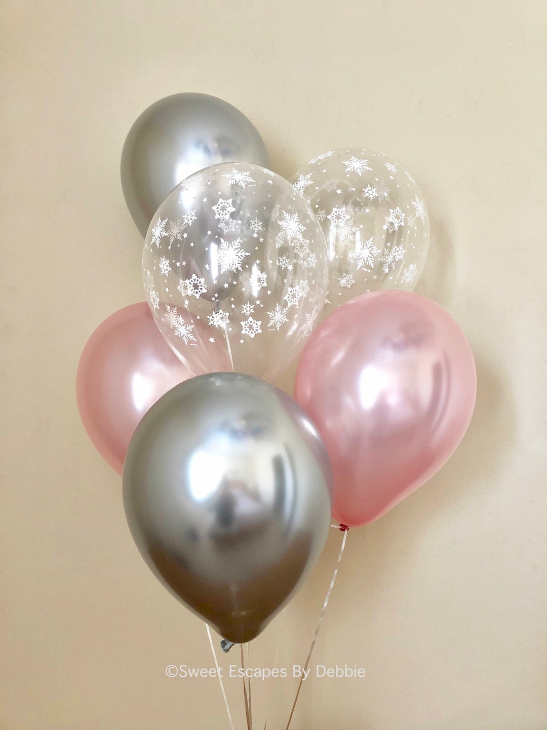 Pink and Silver Snowflake Balloons~winter Onederland First Birthday ...