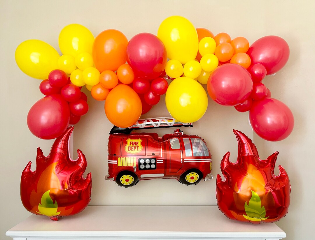 Fire Truck DIY Balloon Garland Kitfire Fighter Balloon Kitfire Truck ...