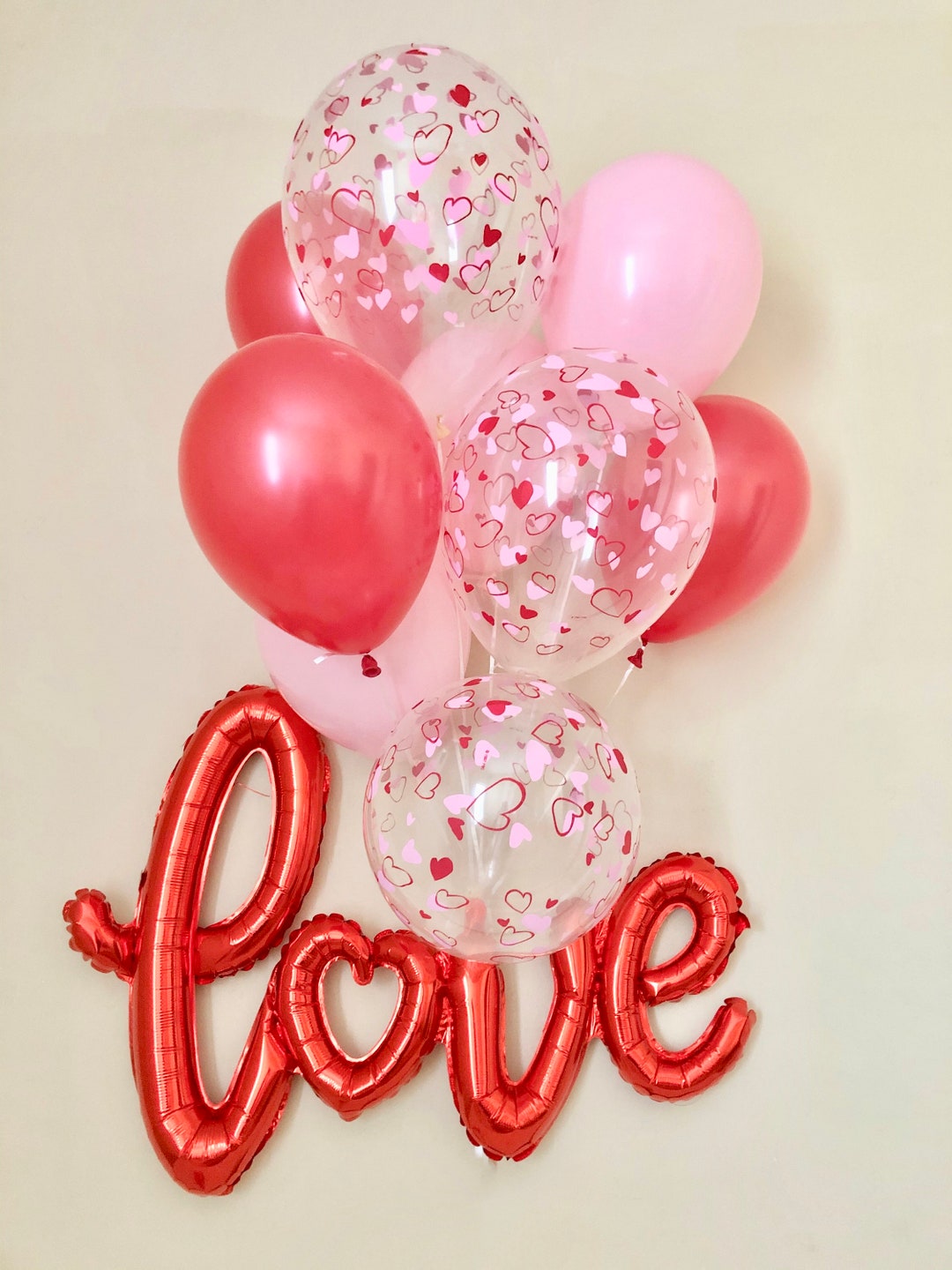 Love Red Script and Latex Balloonsvalentines Dayvalentines ...