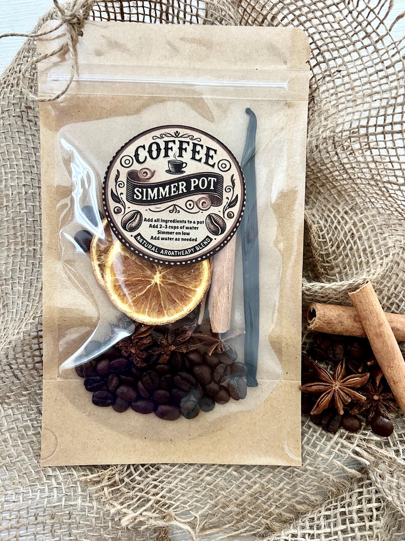 Coffee Simmer Pot Kit: Natural Home Fragrance With Vanilla & Spices - Etsy