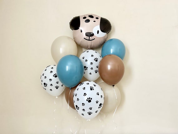 Puppy Balloon~Lets Pawty~Puppy Birthday Party~Puppy Paw Prints Balloons ...