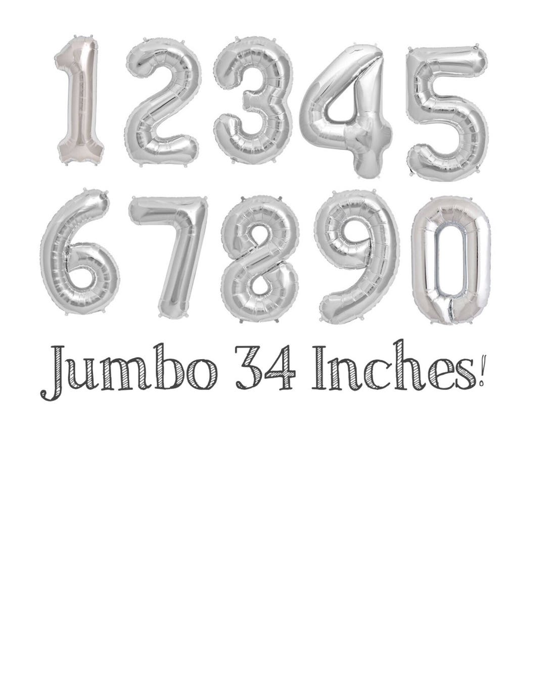 Silver 34 Jumbo Number Balloonsnumber Balloonsbirthday ... Silver 34 Jumbo Number Balloonsnumber Balloonsbirthday ...