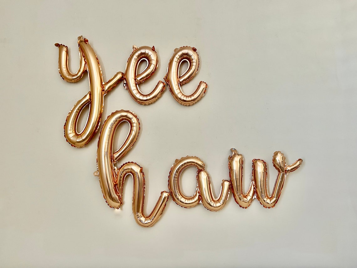 Yee Haw Script Gold Letter Balloonscowboy Balloonholy Cow - Etsy