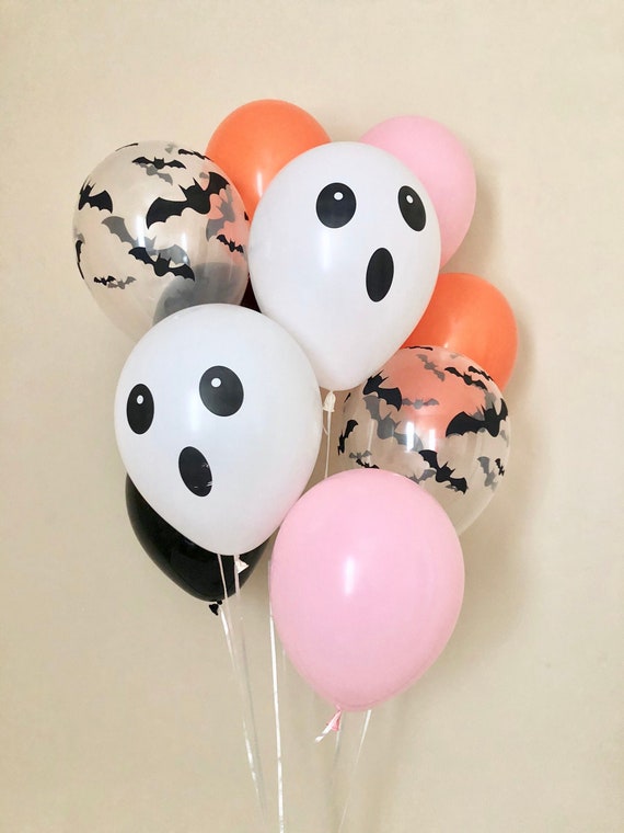 Halloween Balloonsbat Balloonghost Face Balloonhalloween | Etsy