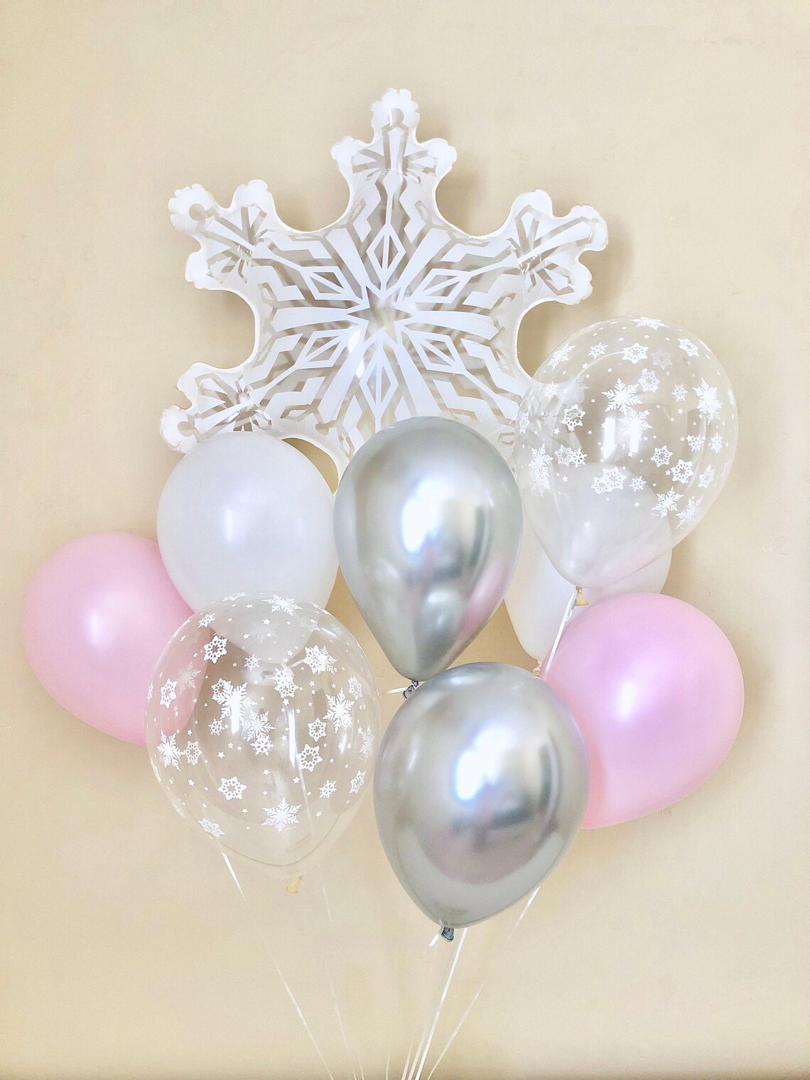 Snowflake Pink Chrome Silver & Snowflake Latex - Etsy