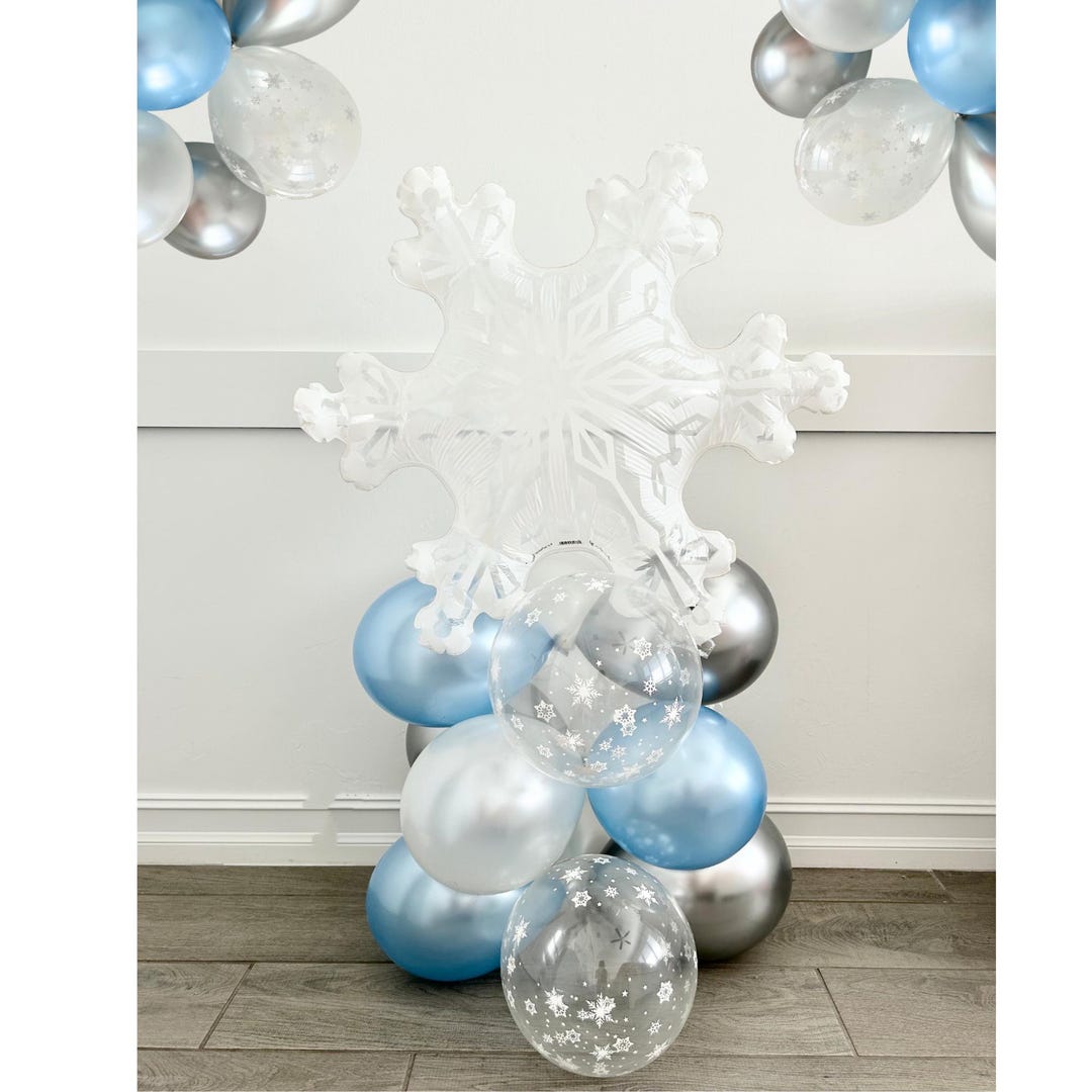 Snowflake Balloon Tower DIY Kit~winter Onederland Birthday Girl ...