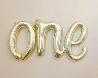 One Script Gold Letter Balloonfirst Birthday Gold Balloon1st - Etsy