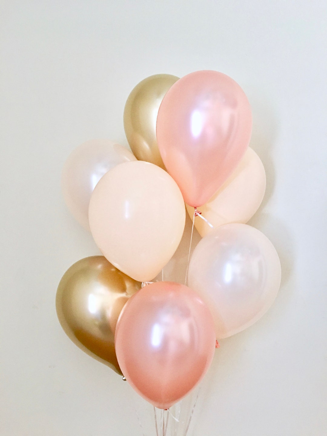 Rose Gold Peach Chrome Gold Blush Latex Balloons~wedding~bridal Shower ...
