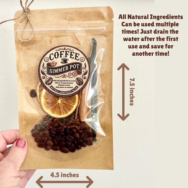 Coffee Simmer Pot Kit: Natural Home Fragrance With Vanilla & Spices - Etsy