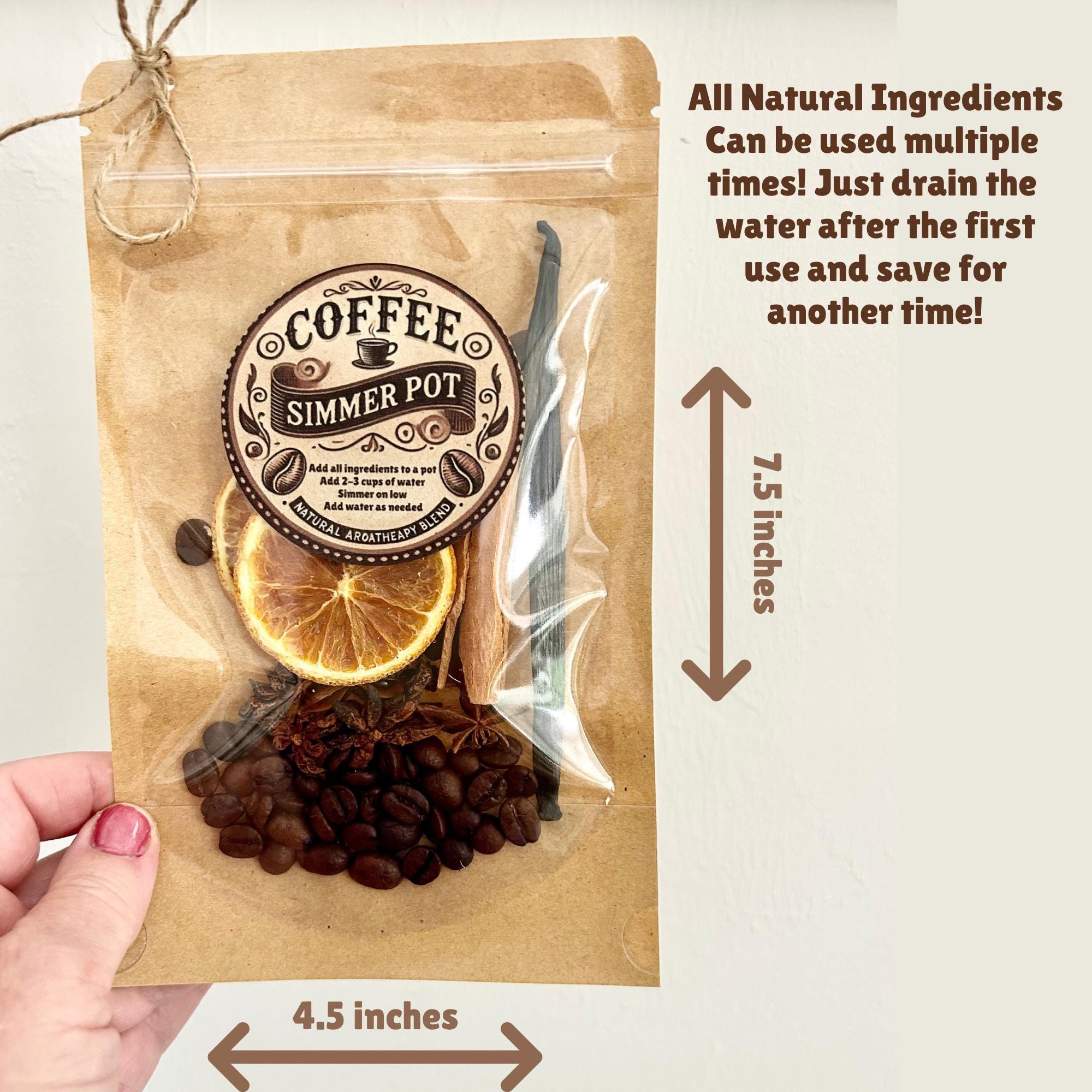 Coffee Simmer Pot Kit: Natural Home Fragrance With Vanilla & Spices - Etsy