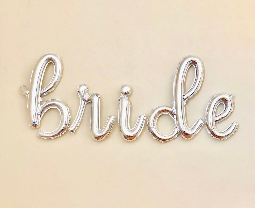 Bride Silver Script Letter Balloonbridal Shower Decorbridal Bannerbride ...