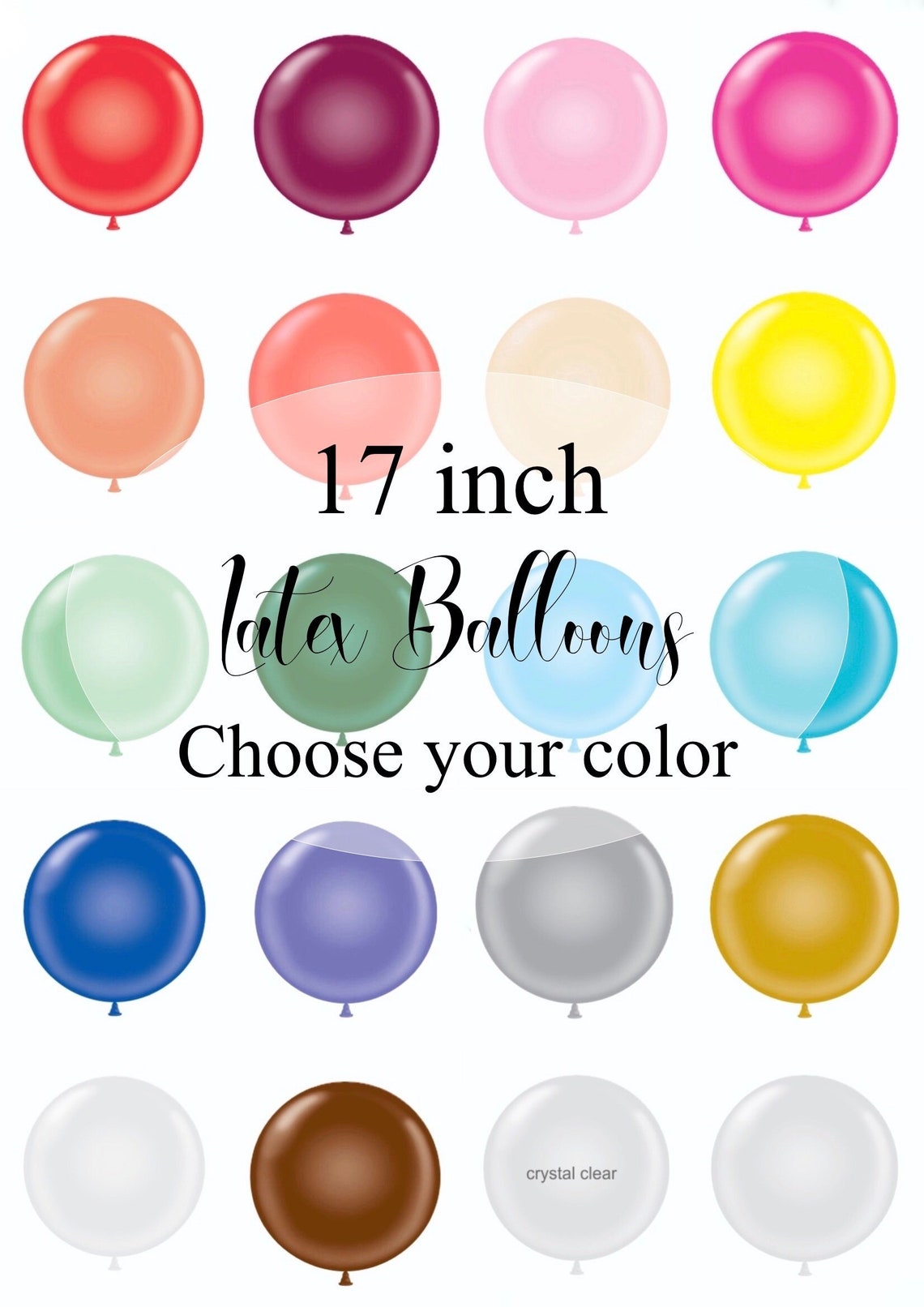 17 Inch Latex Balloonjumbo Latex Balloon17 Inch Choose Your - Etsy