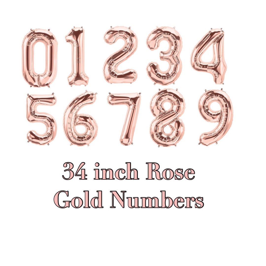 Rose Gold Jumbo Number Balloons Rose Gold Balloon Numbers Age Rose Gold ...