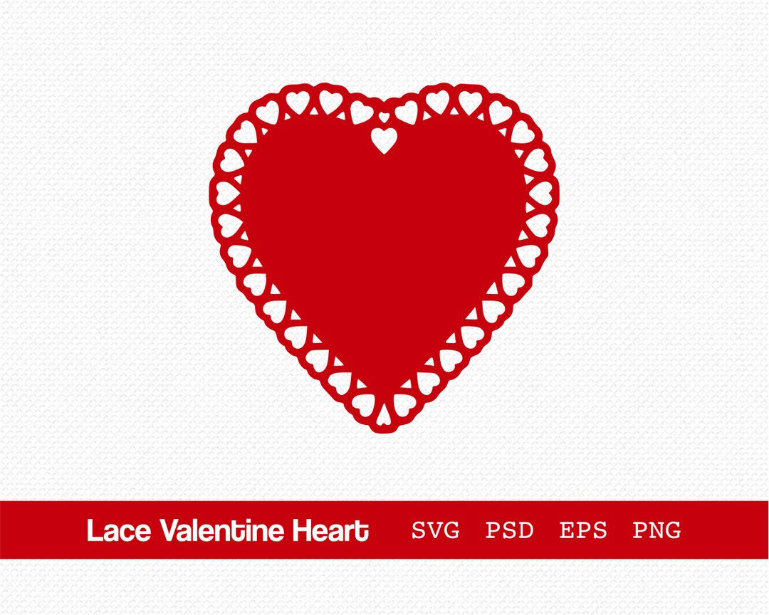 Lace Heart Svg, Scallop Heart Svg, Heart Doily Svg, Lace Heart Clipart ...