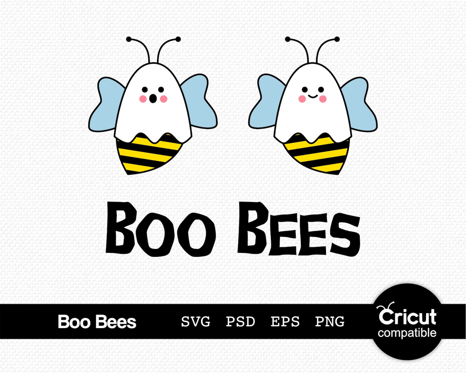 Boo Bees Svg Boo Bees Png Boo Bees Clipart Ghost Bee - Etsy