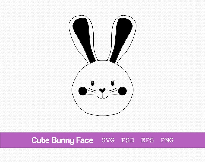 Cute Cartoon Bunny Face Clipart, Cute Cartoon Bunny Face PNG, Bunny ...