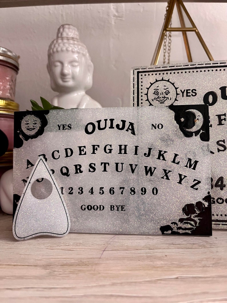 Ghostly Shimmer & Black Handmade Talking Spirit Board W/ - Etsy