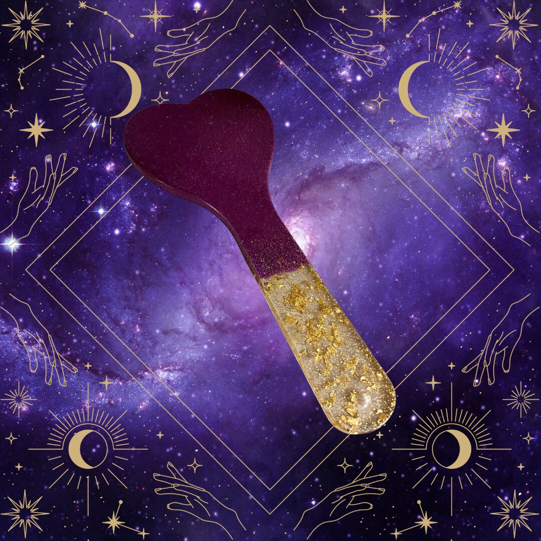 Purple and Gold Solid Heart Paddle - Etsy