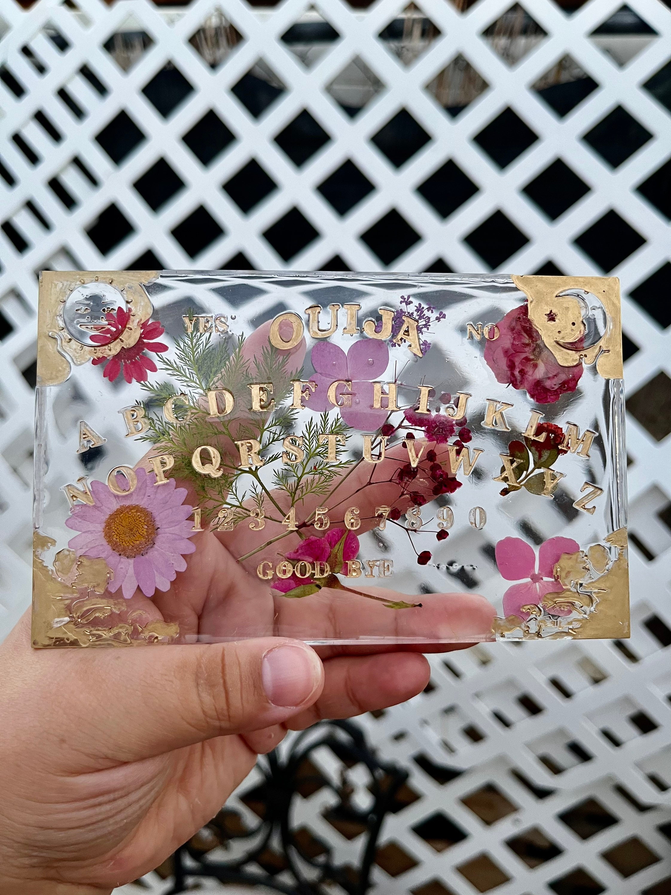 Crystal Clear Floral Handmade Talking Spirit Board W/star - Etsy
