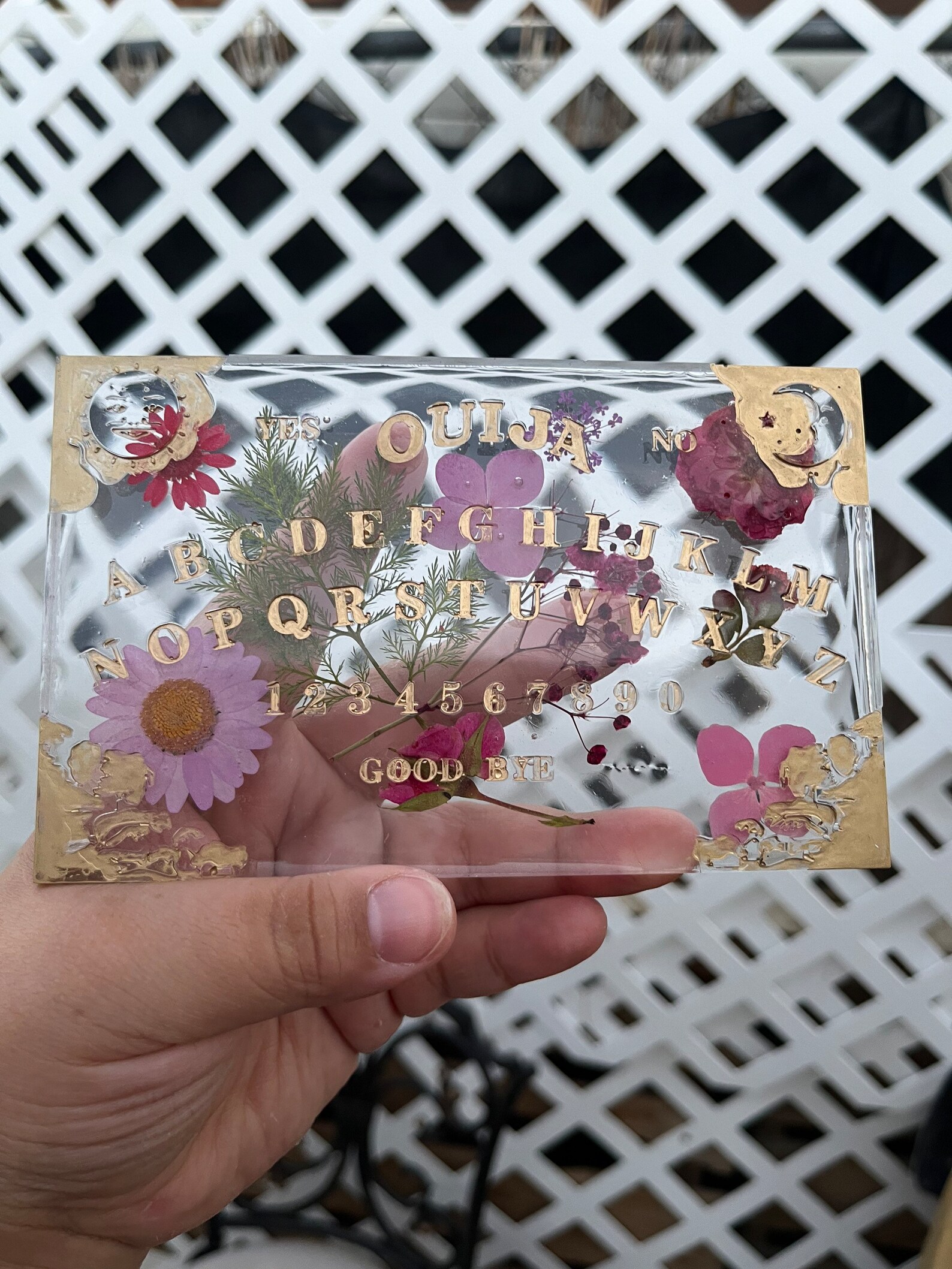 Crystal Clear Floral Handmade Talking Spirit Board W/star - Etsy