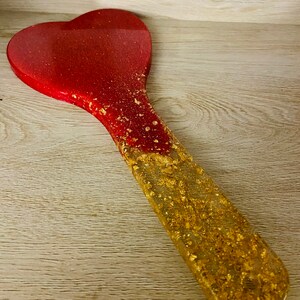 Bright Red and Sparkles Solid Heart Paddle - Etsy