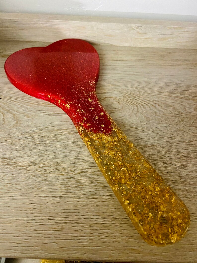 Bright Red and Sparkles Solid Heart Paddle - Etsy
