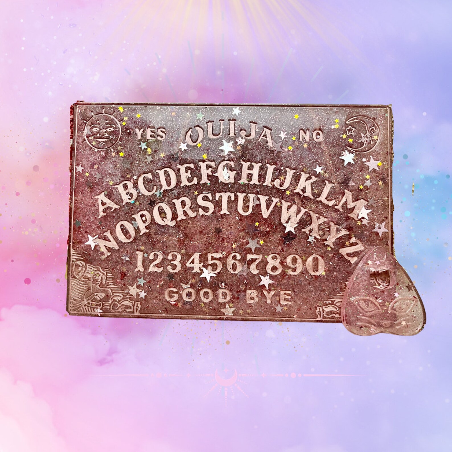 Pink and Sparkly Handmade Talking Spirit Board W/star Planchette - Etsy