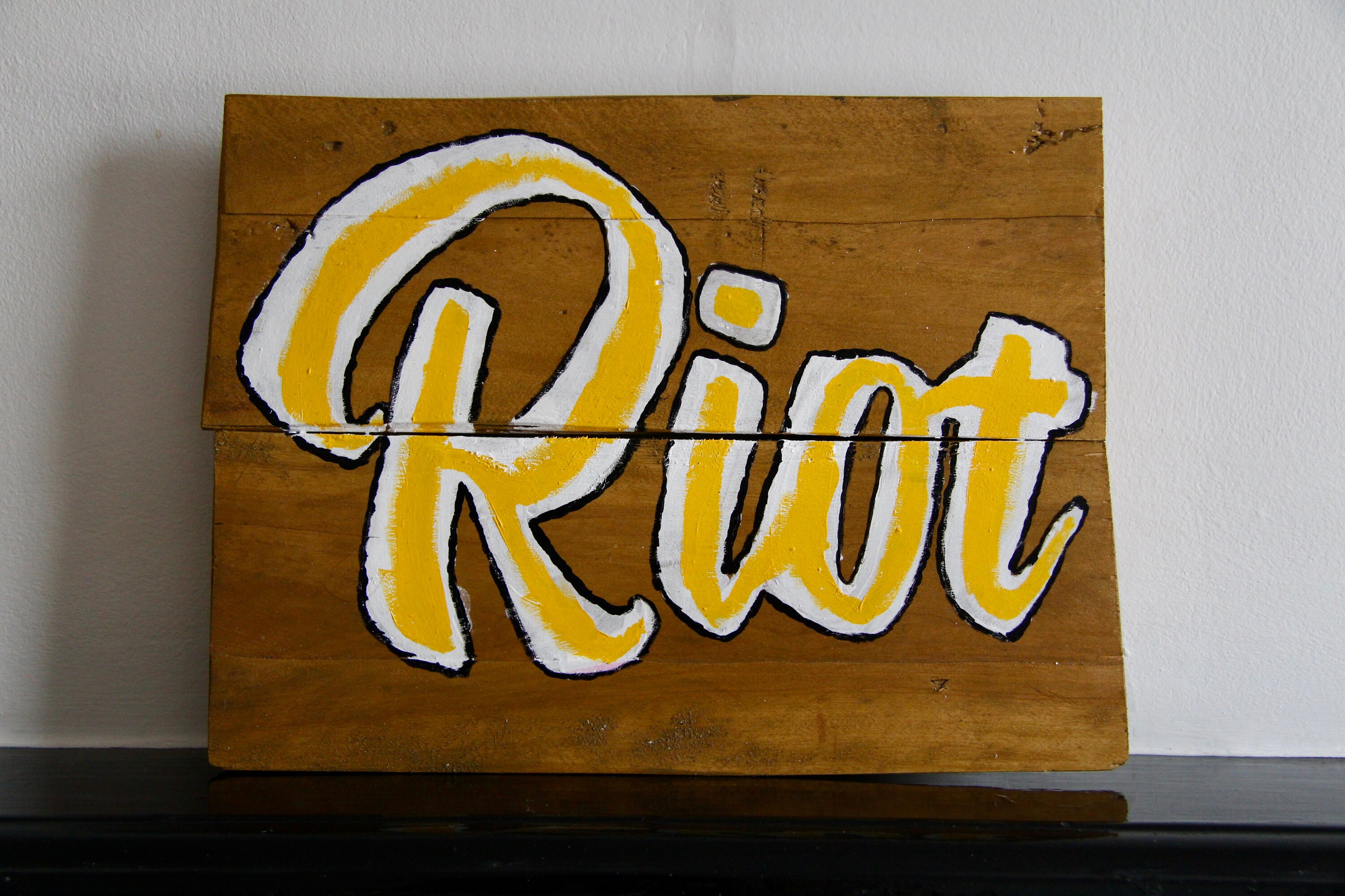 Riot Sign Acrylic Paint on Recovered Wooden Boards - Etsy New Zealand