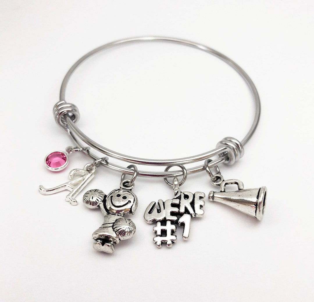 Cheerleading Gifts for Girls, Cheerleader Charm Bracelet, Cheer Gifts ...