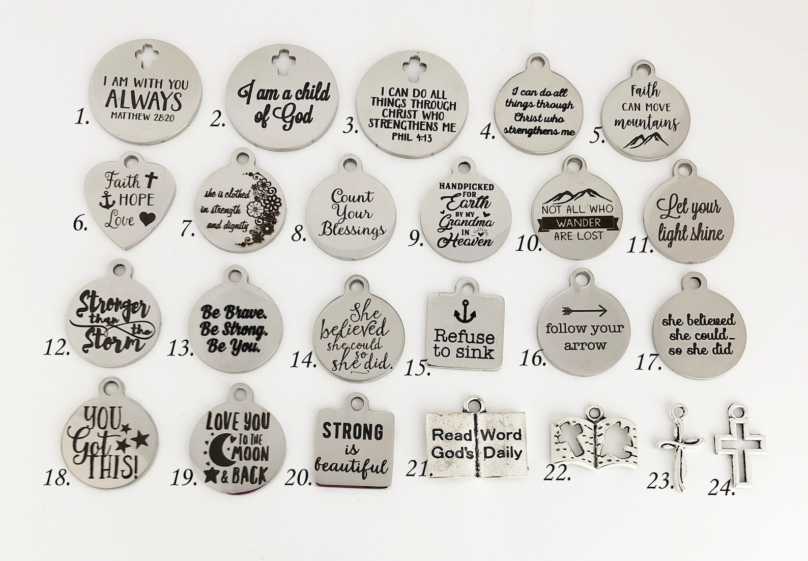 Add A Charm, Christian Charms, Motivational Inspirational Pendants ...