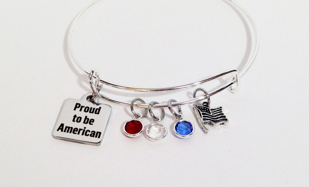 American Flag Bracelet, USA Flag Bangle, Republican Gifts Proud to Be ...