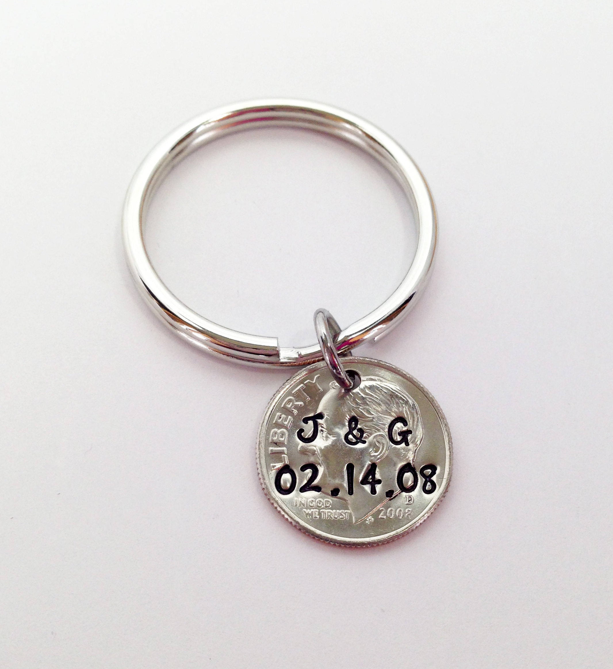 10 Year Anniversary Keychain Custom Key Chain Ten Year - Etsy