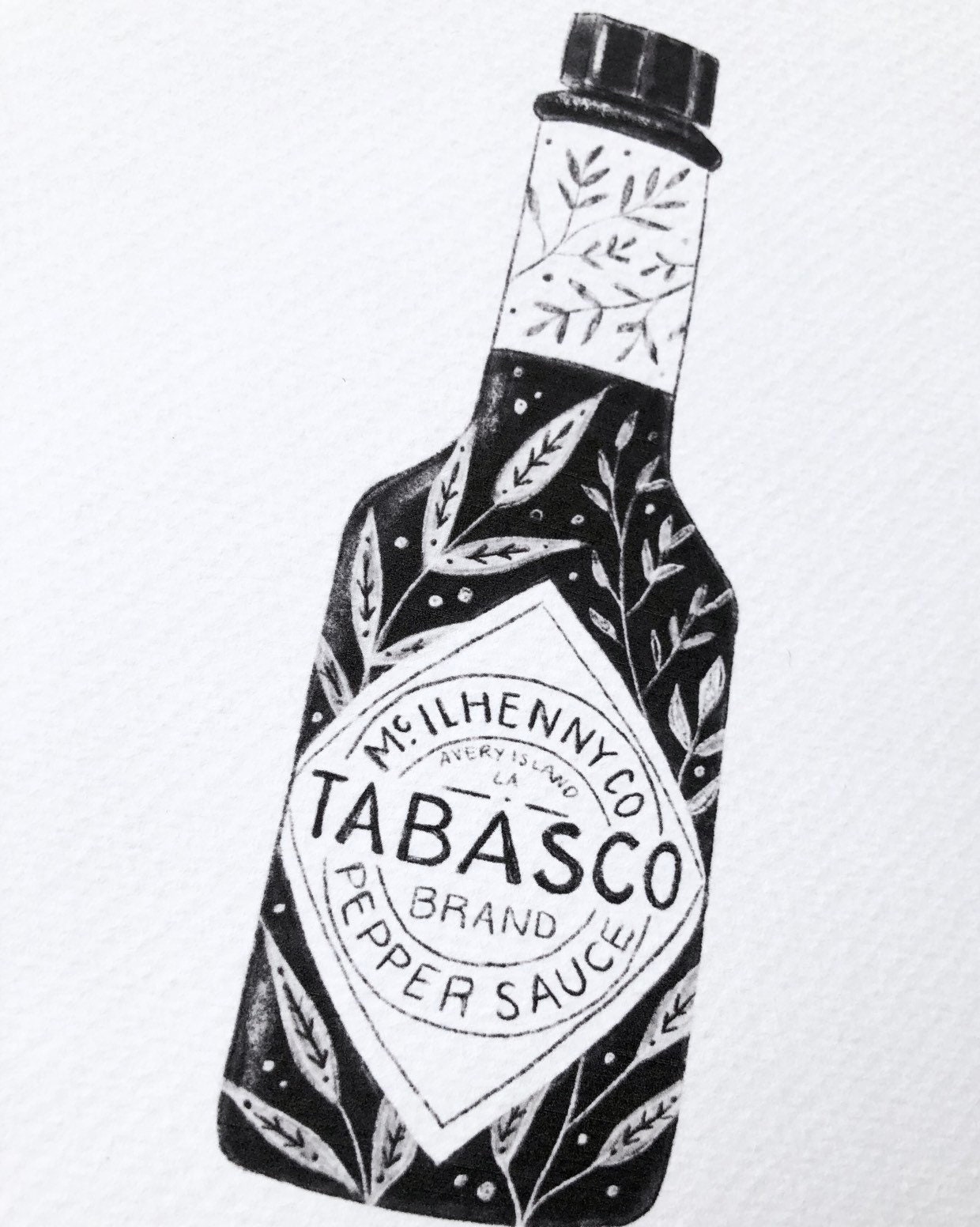 Tabasco Botella Impresión salsa picante regalo de alimentos | Etsy