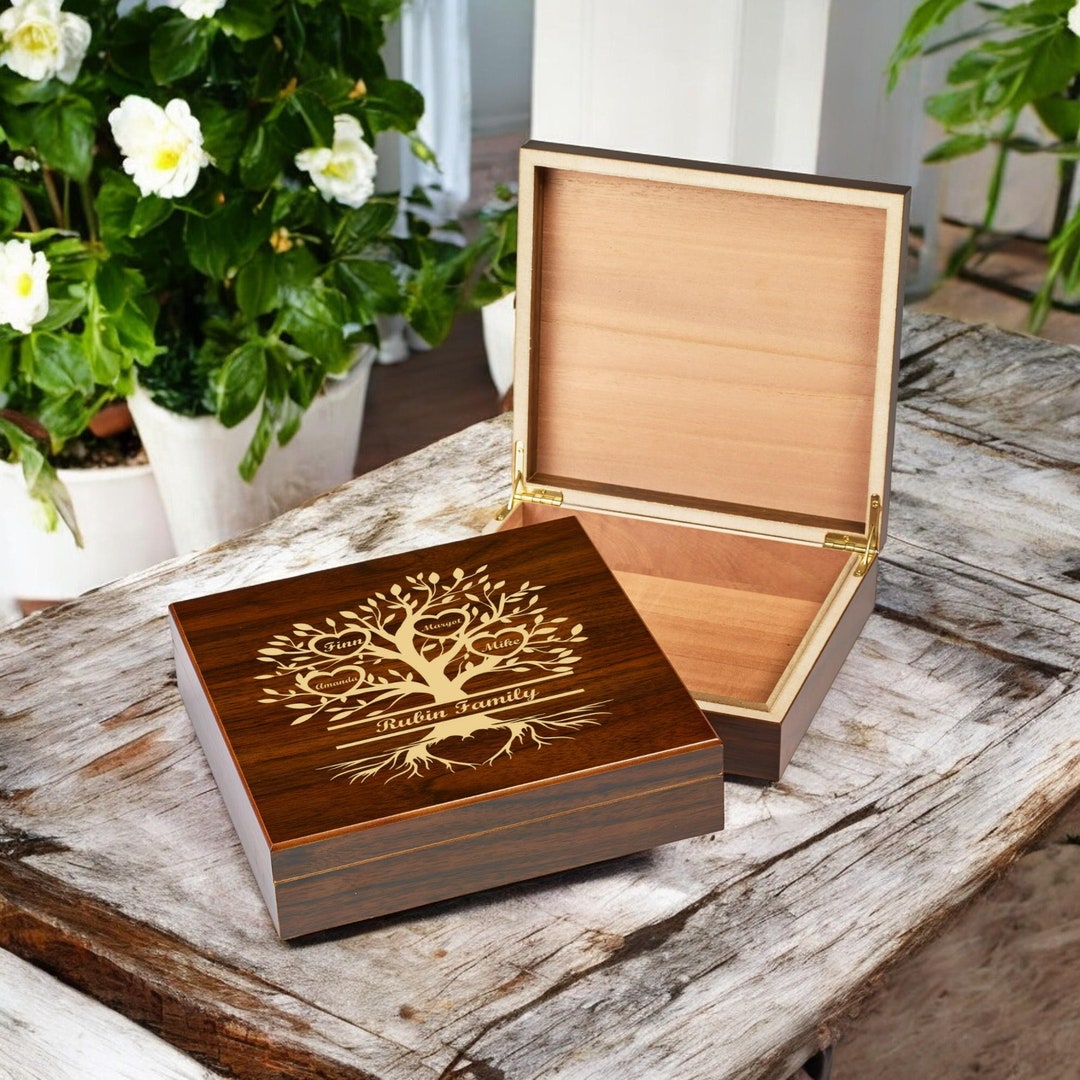 Custom Family Tree Gift Box | Customized Family Keepsake Box ...