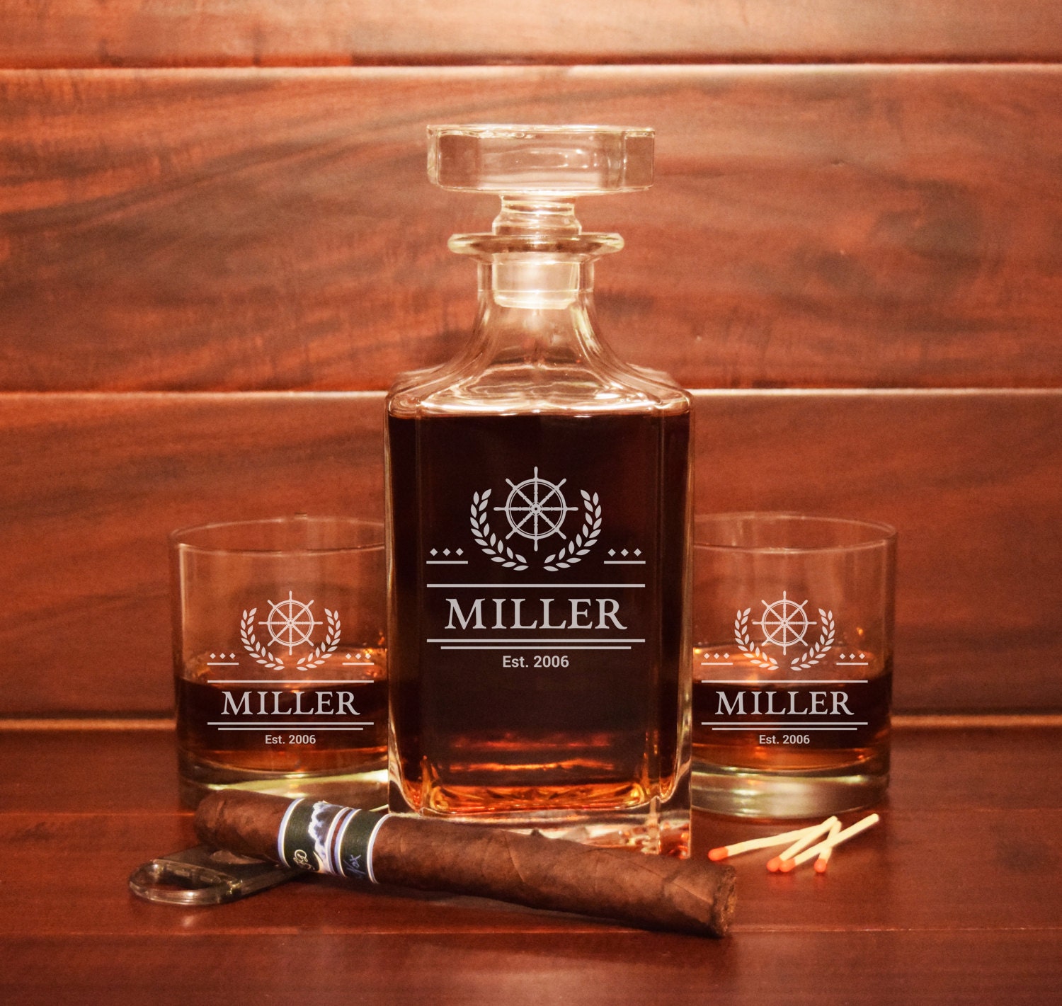 Nautical Decanter Set, Personalized Decanter Set, Custom Decanter ...