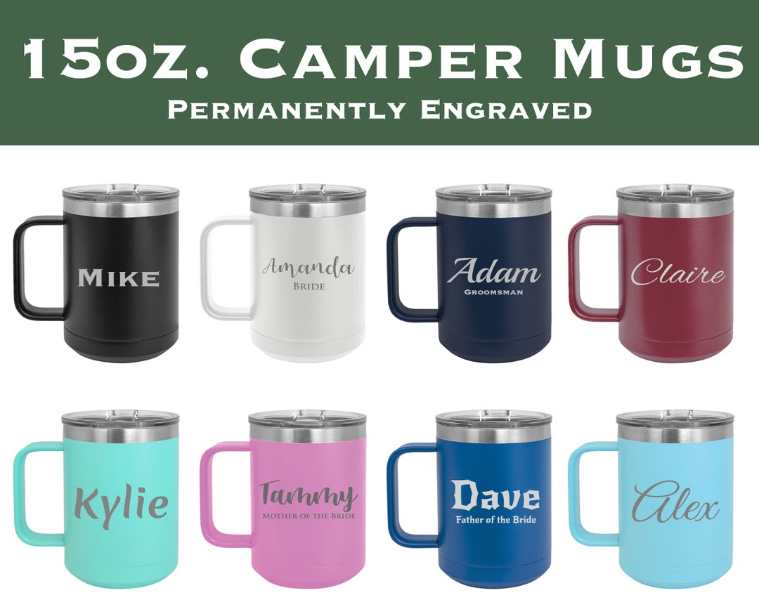 Personalized Camper Mugs, 15oz. Custom Coffee Mug, Engraved Camping ...